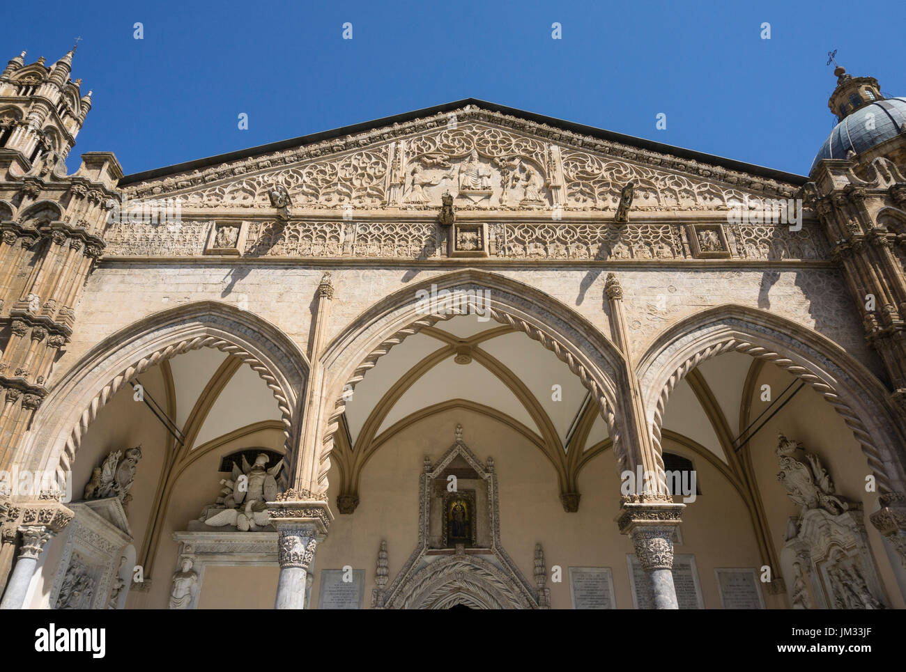 The Gothic portico and main entrance to The Cathedral in central ...