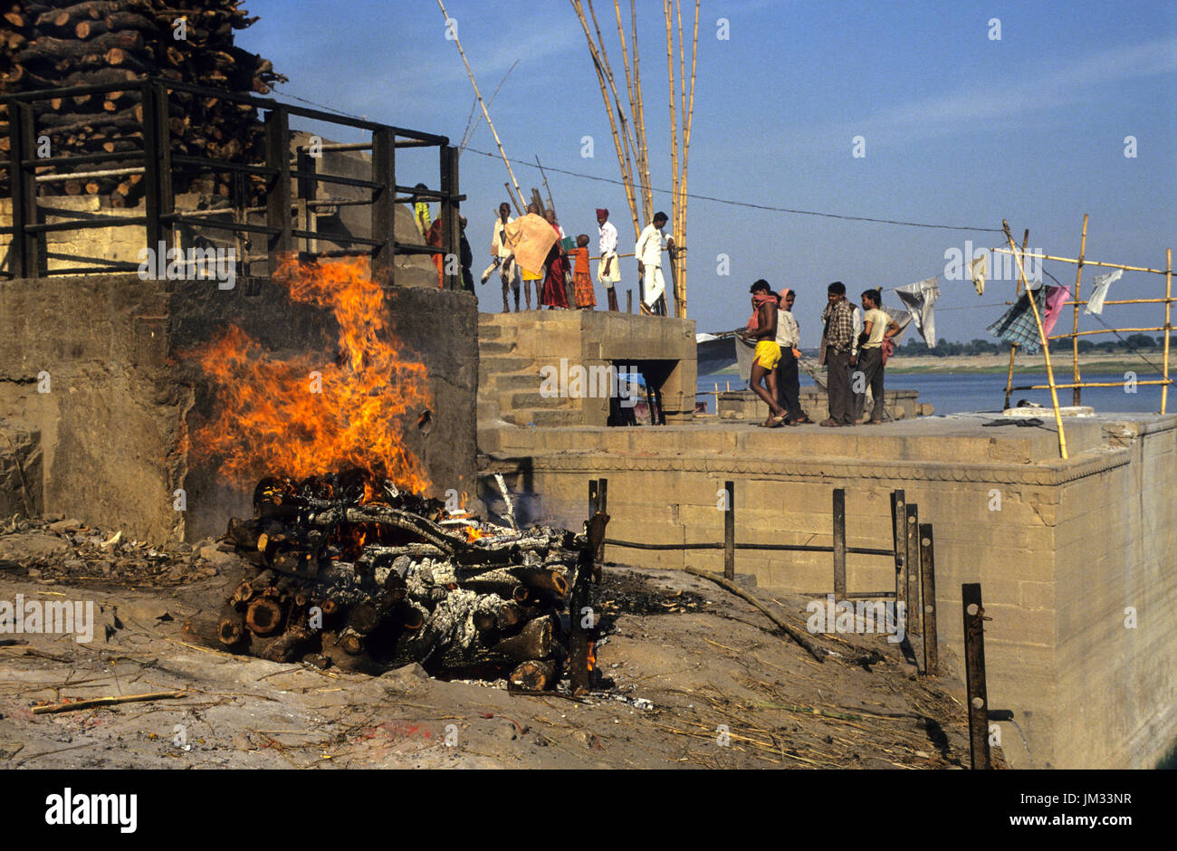INDIA Varanasi, old names Benares Banaras, Kashi, cremation of dead ...