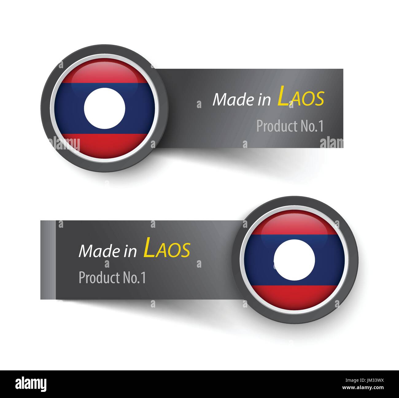 Flag icon and label with text made in Laos Stock Vector Image & Art - Alamy