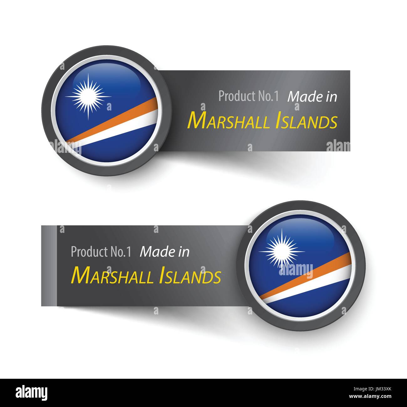 Flag icon and label with text made in Marshall Islands Stock Vector ...