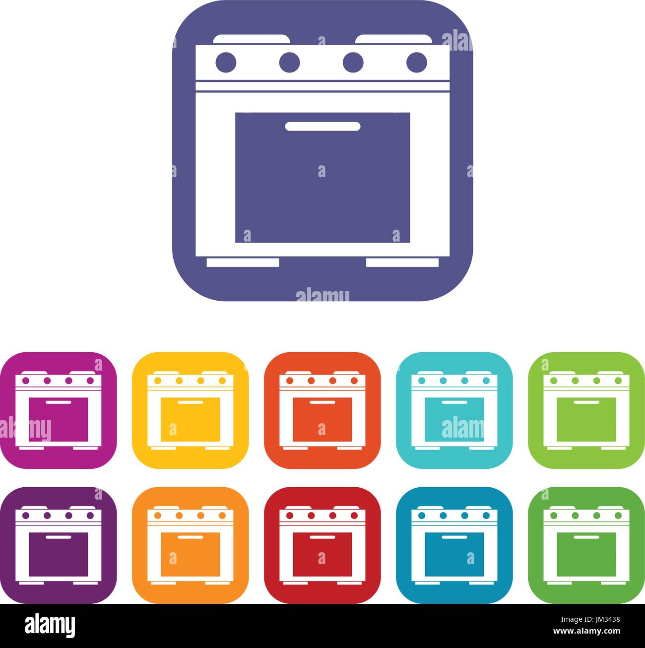 Gas stove icons set Stock Vector Image & Art - Alamy