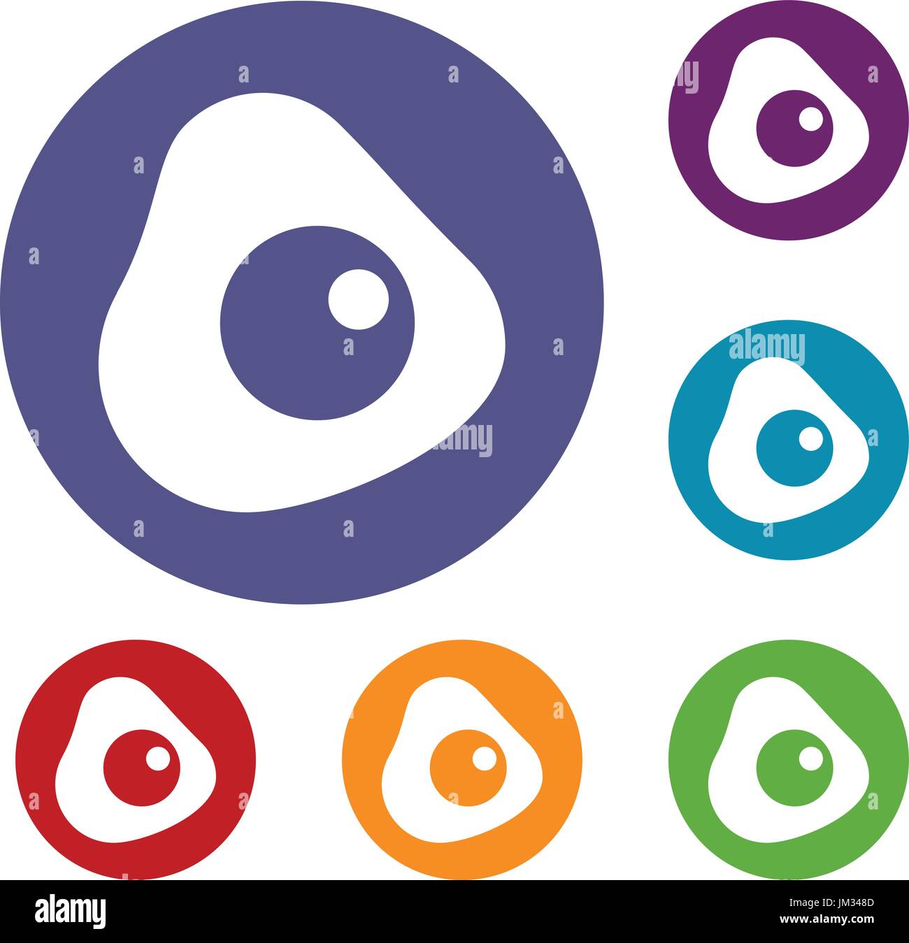 Fried egg icons set Stock Vector Image & Art - Alamy