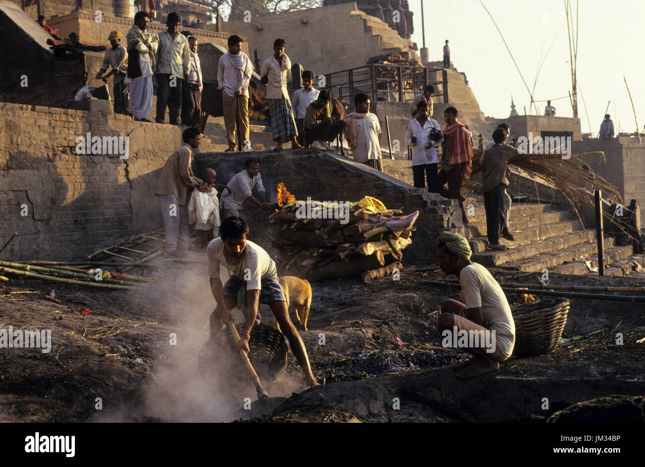 INDIA Varanasi, old names Benares Banaras, Kashi, cremation of dead ...