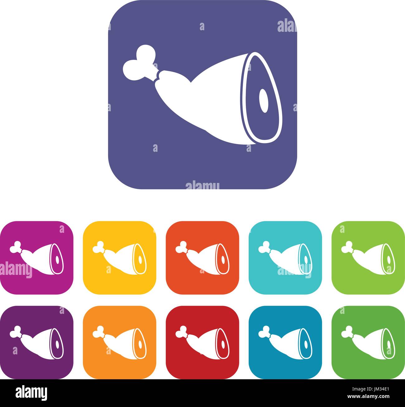 Roast pork knuckle icons set Stock Vector Image & Art - Alamy