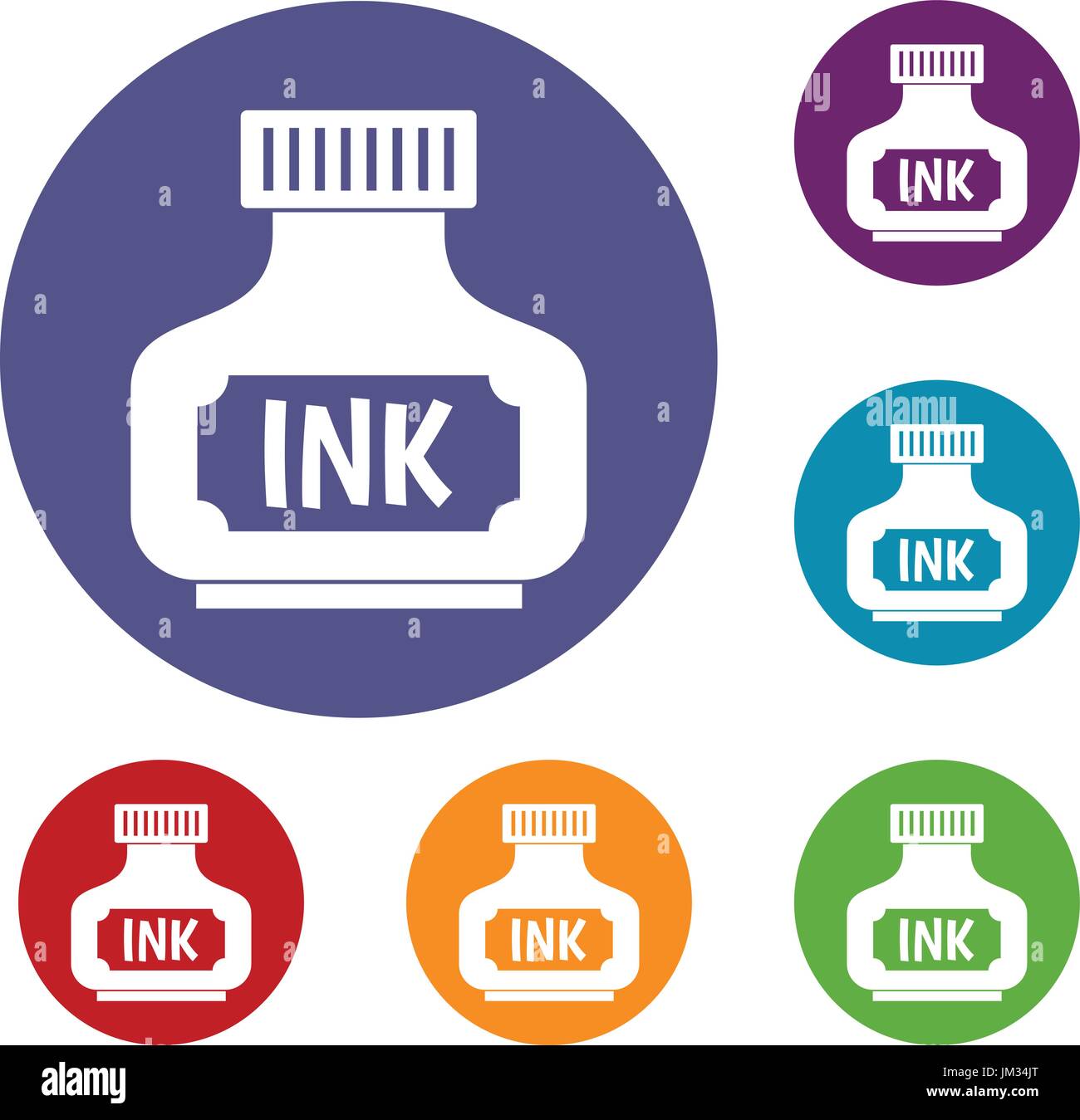 Blue fountain pen ink bottle Stock Vector Images - Alamy