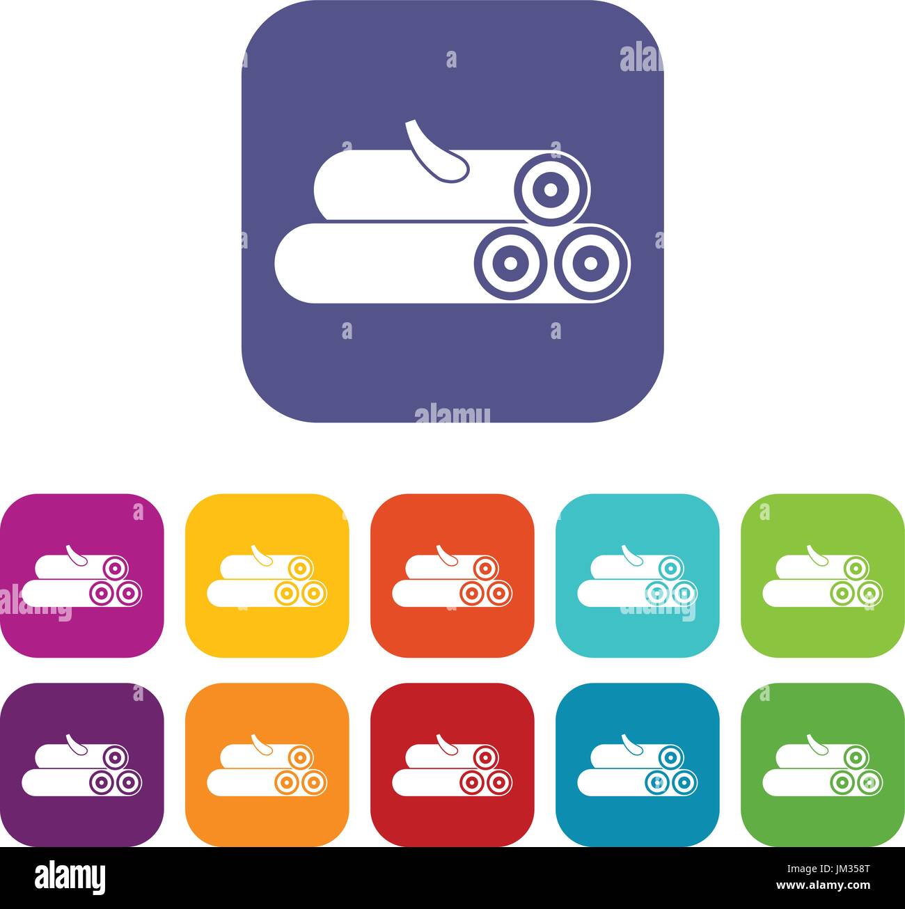 Wooden logs icons set Stock Vector Image & Art - Alamy