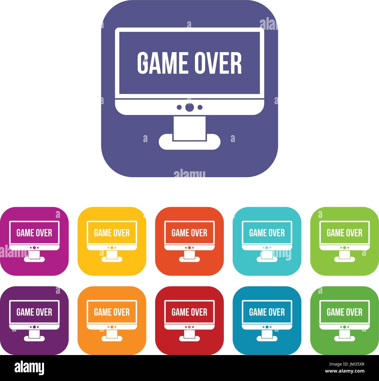 Game over icons set Stock Vector Image & Art - Alamy