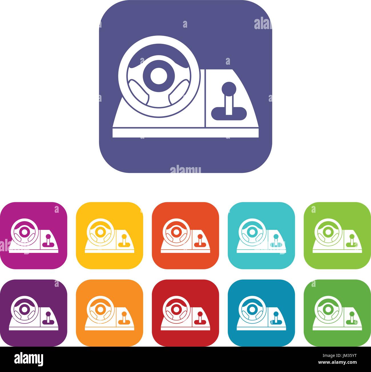 Computer steering wheel icons set Stock Vector Image & Art - Alamy