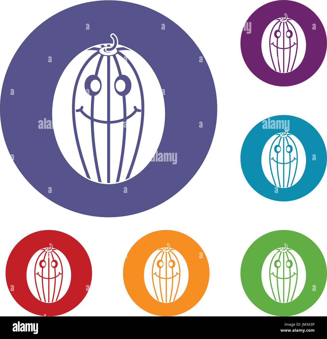 Ripe smiling melon icons set Stock Vector Image & Art - Alamy