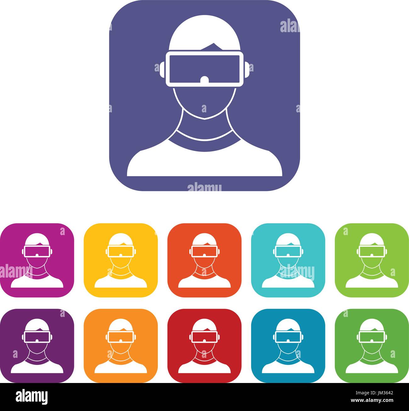 Virtual 3d reality goggles icons set Stock Vector Image & Art - Alamy