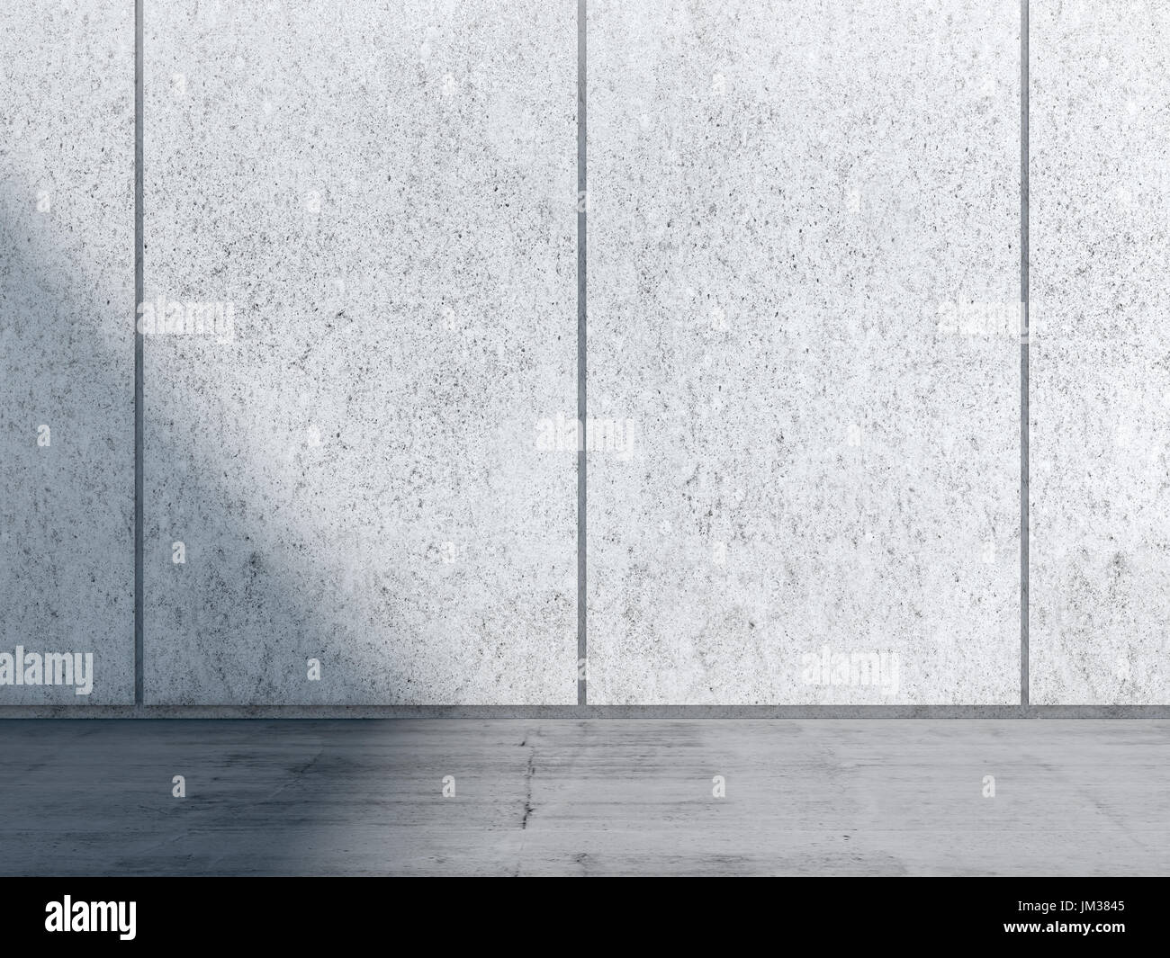 Abstract concrete room interior with shadow corner. 3d render ...