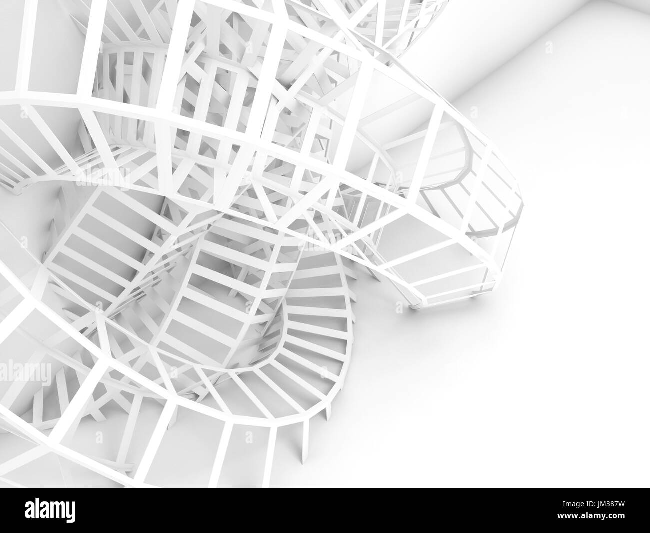 Abstract digital background, white wire installation. 3d render ...