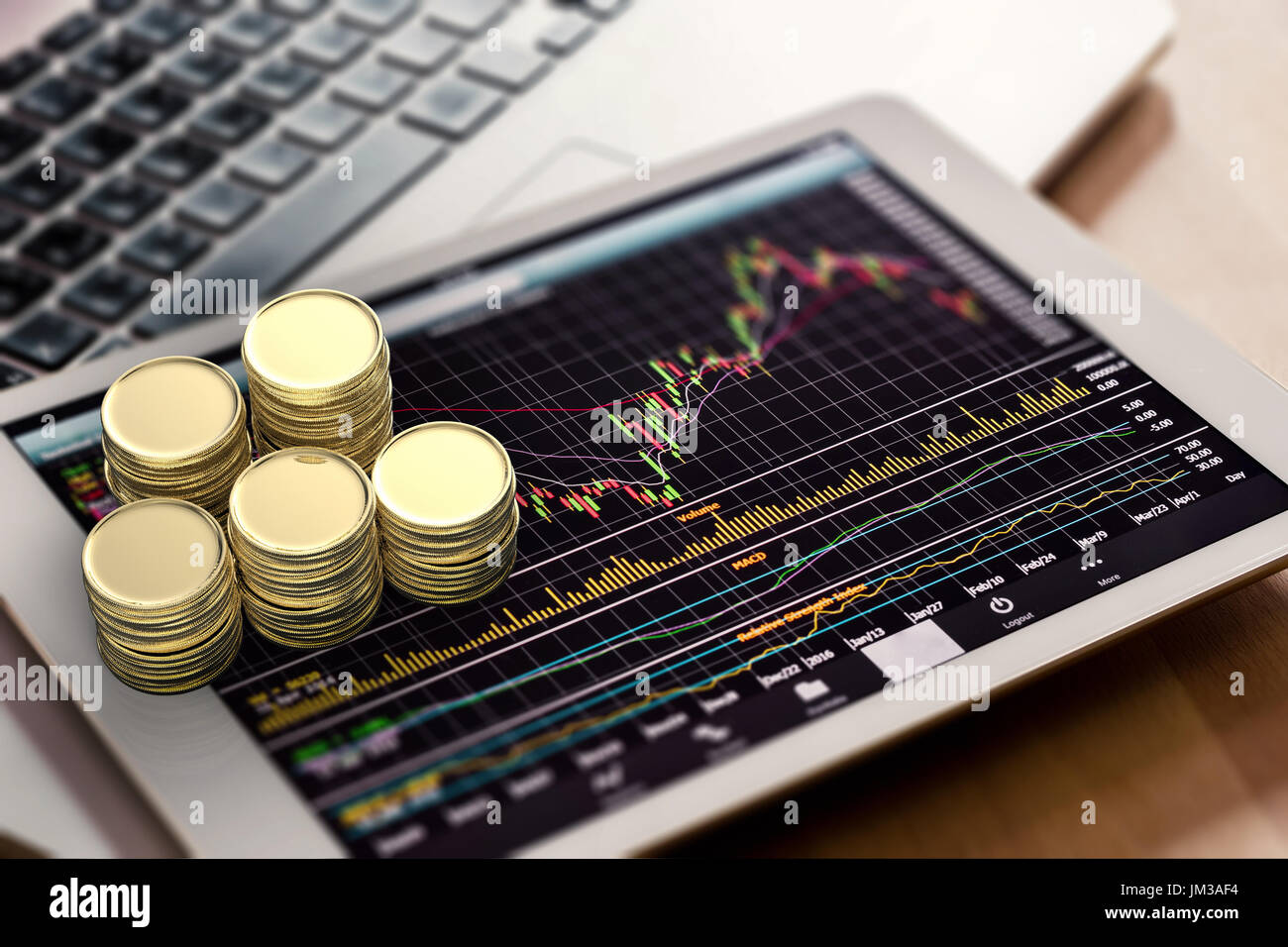 Gold stock market screen hi-res stock photography and images - Alamy