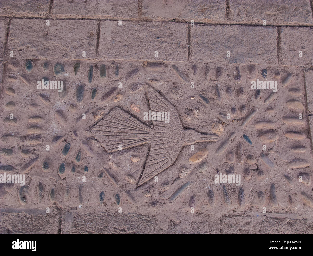 Floor concrete condor symbol in the street, Peru Stock Photo - Alamy