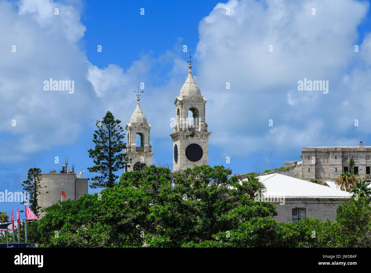 Clock Towers on Bermuda Royal Naval Dockyard Stock Photo - Alamy