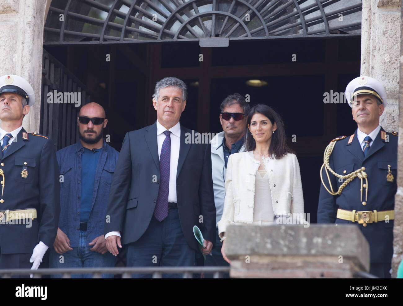 Rome, Italy. 25th July, 2017. The Mayor of Rome, Virginia Raggi, confer ...