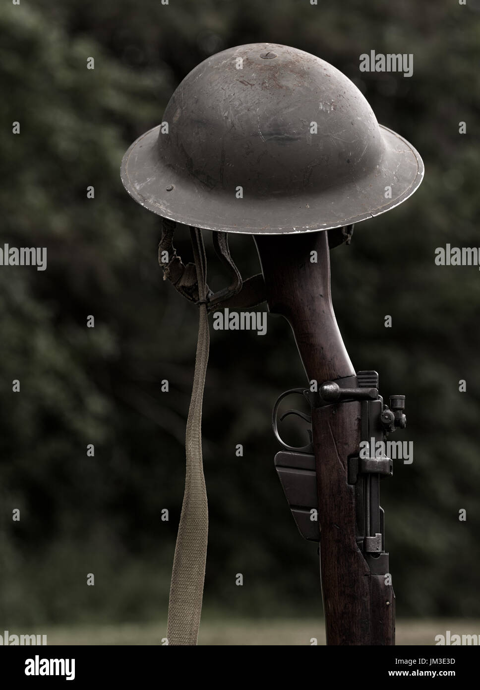 World war era rifle and Brodie helmet Stock Photo - Alamy