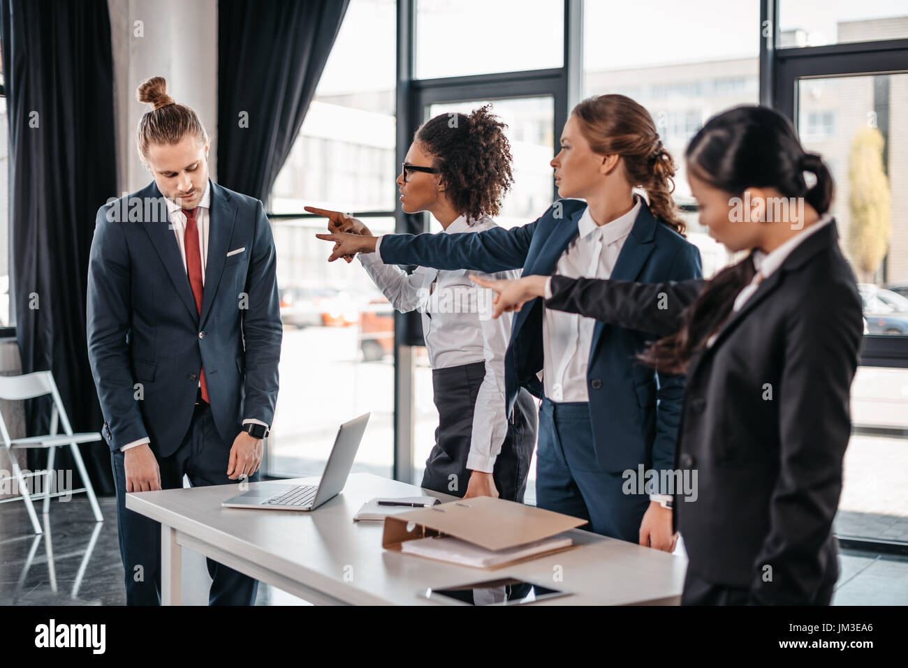 Businesswomen angry with businessman hi-res stock photography and ...