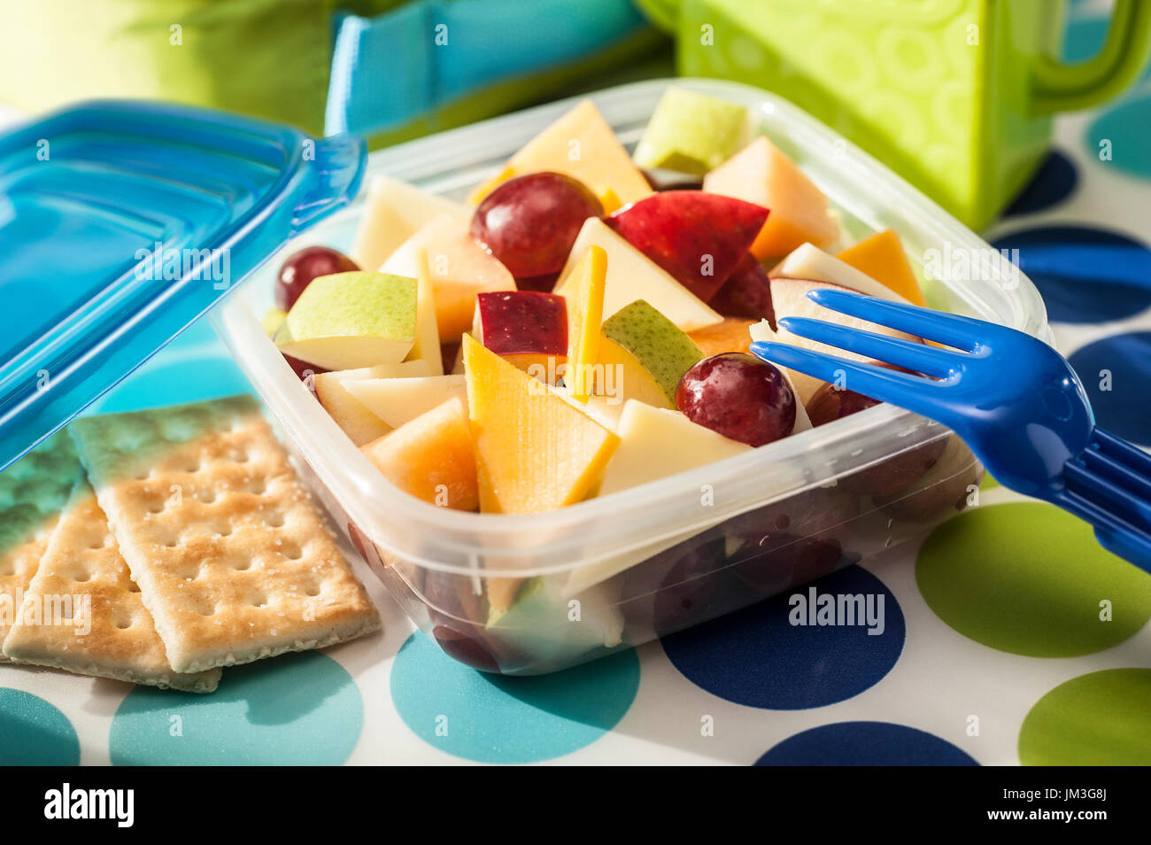 Chunky Fruit and Cheese with Crackers Stock Photo - Alamy
