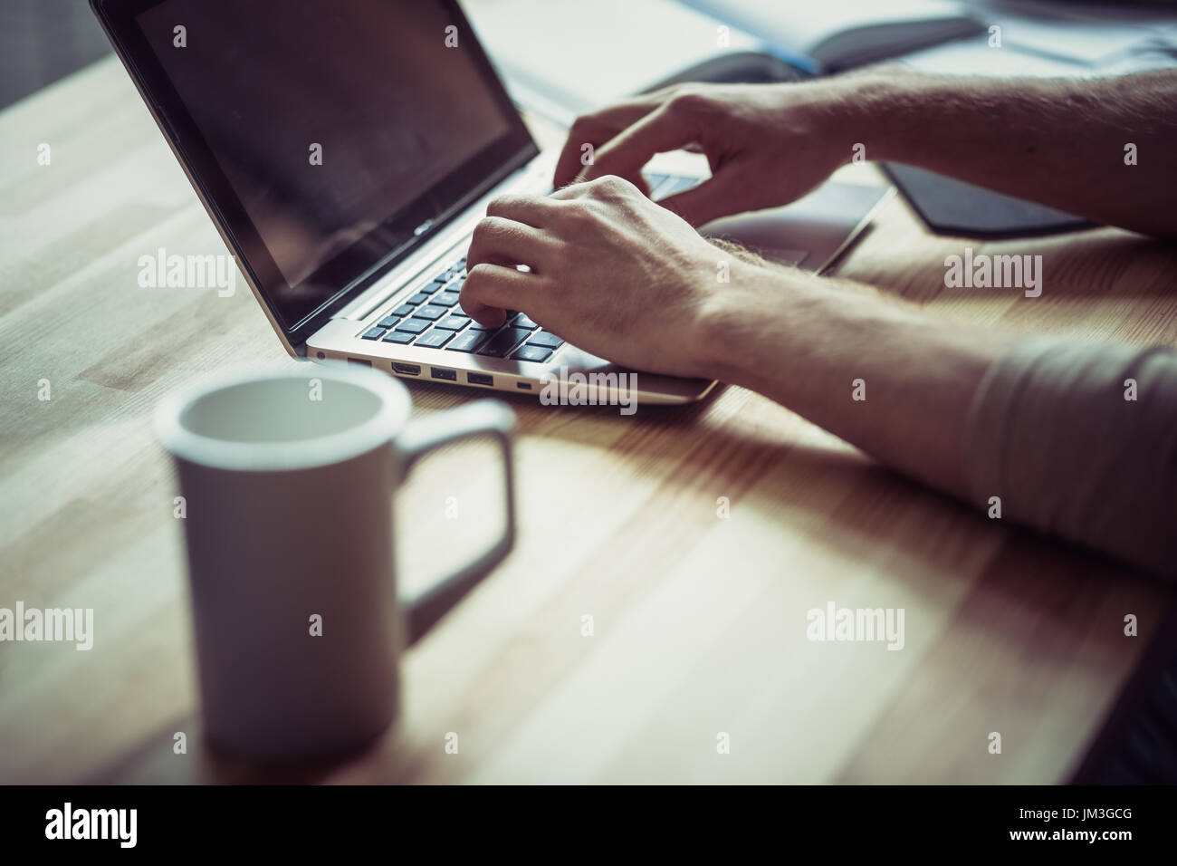 Male typing hi-res stock photography and images - Alamy