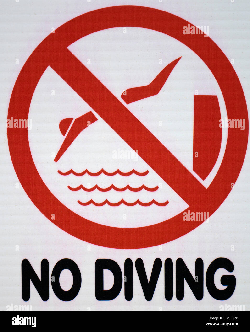 No diving sign Stock Photo - Alamy
