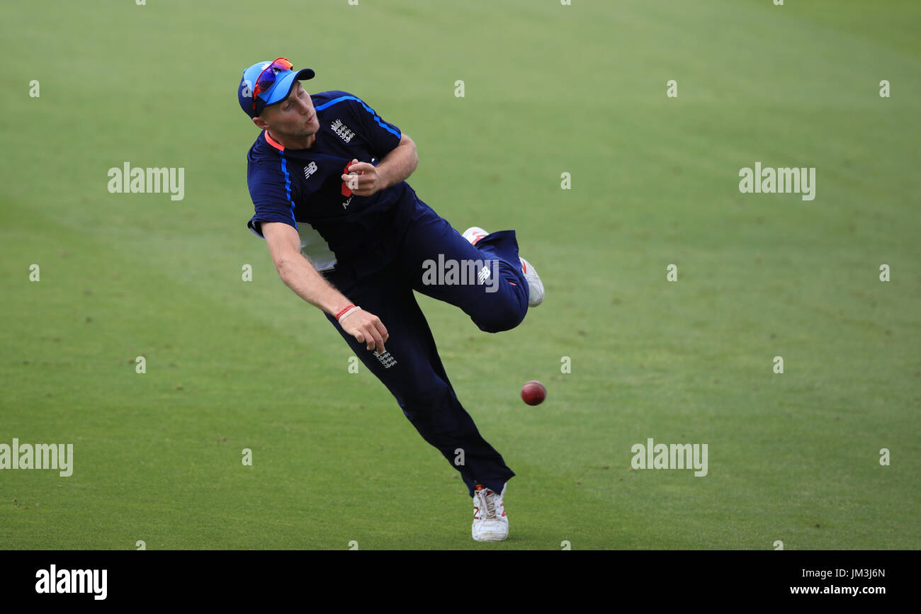 England captain Joe Root during a nets session at the Kia Oval, London ...
