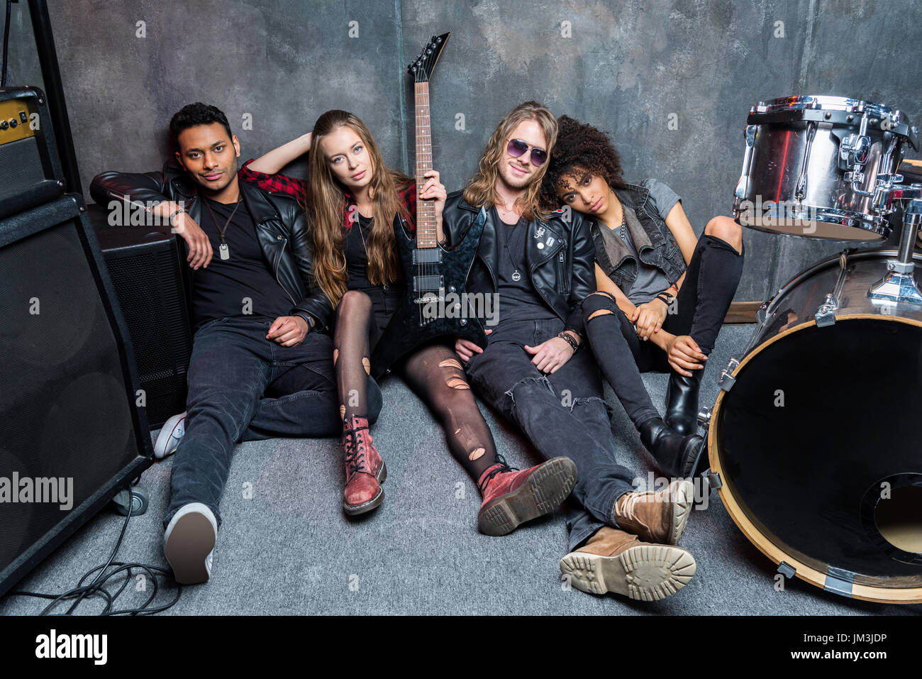 Four men in band rock hi-res stock photography and images - Alamy