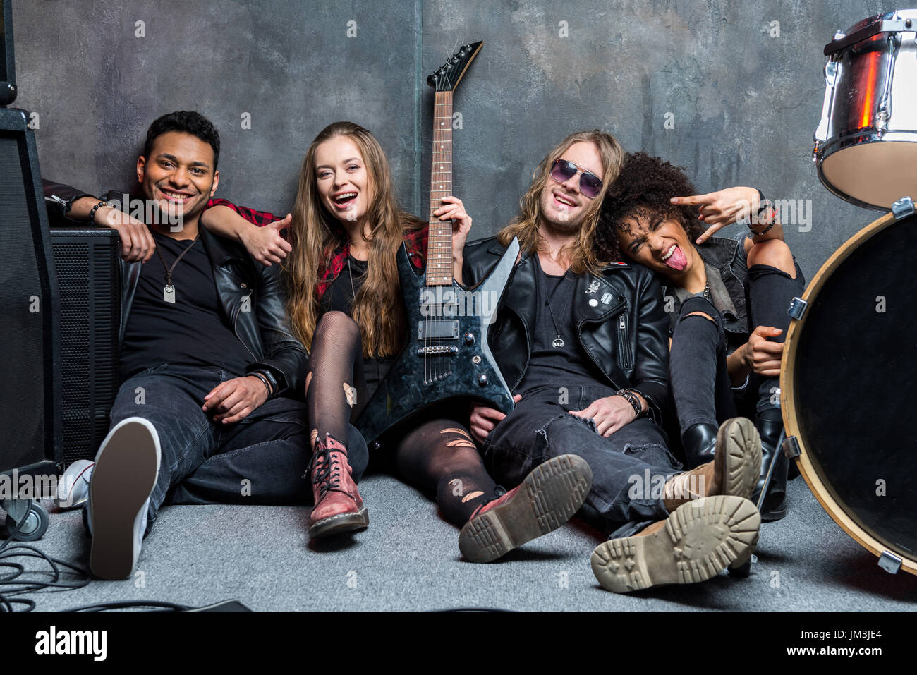 Four men in band rock hi-res stock photography and images - Alamy