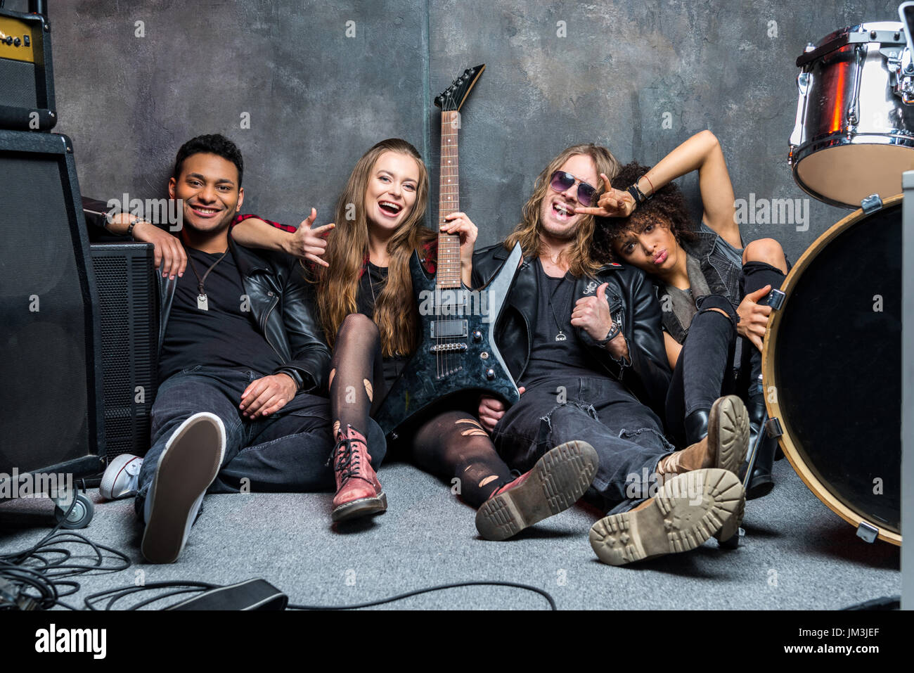 Four men in band rock hi-res stock photography and images - Alamy