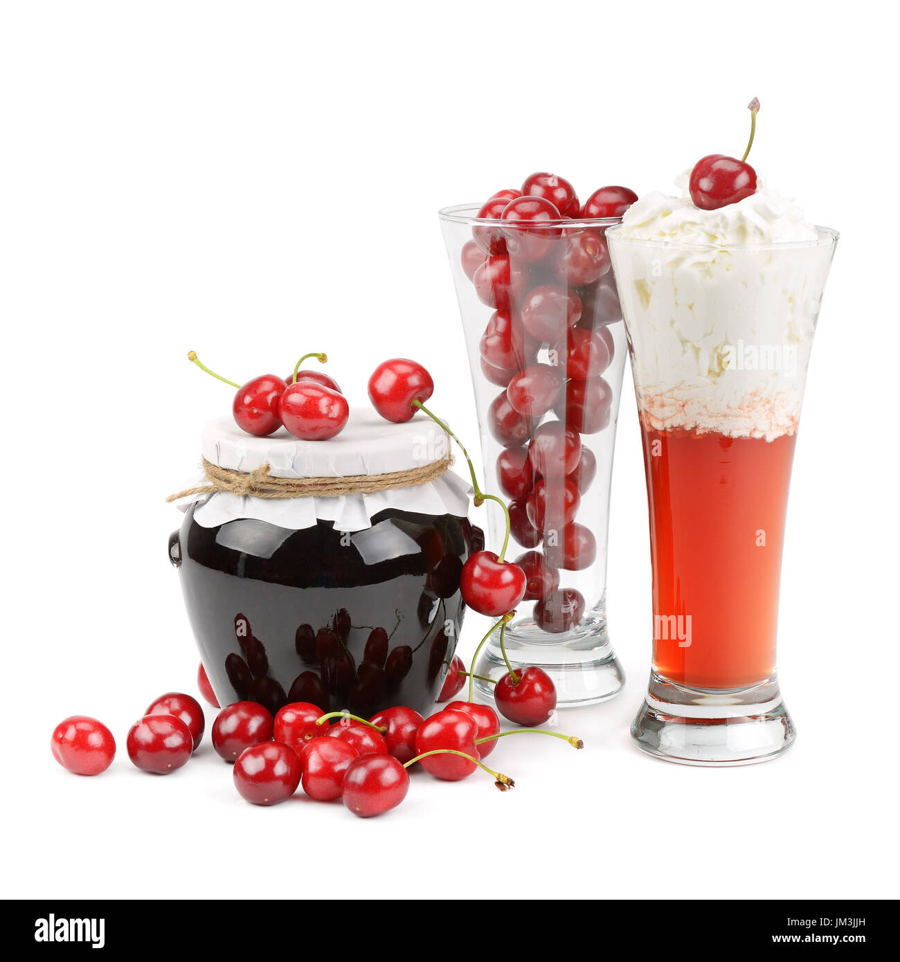 White cup ripe cherries Cut Out Stock Images & Pictures - Alamy
