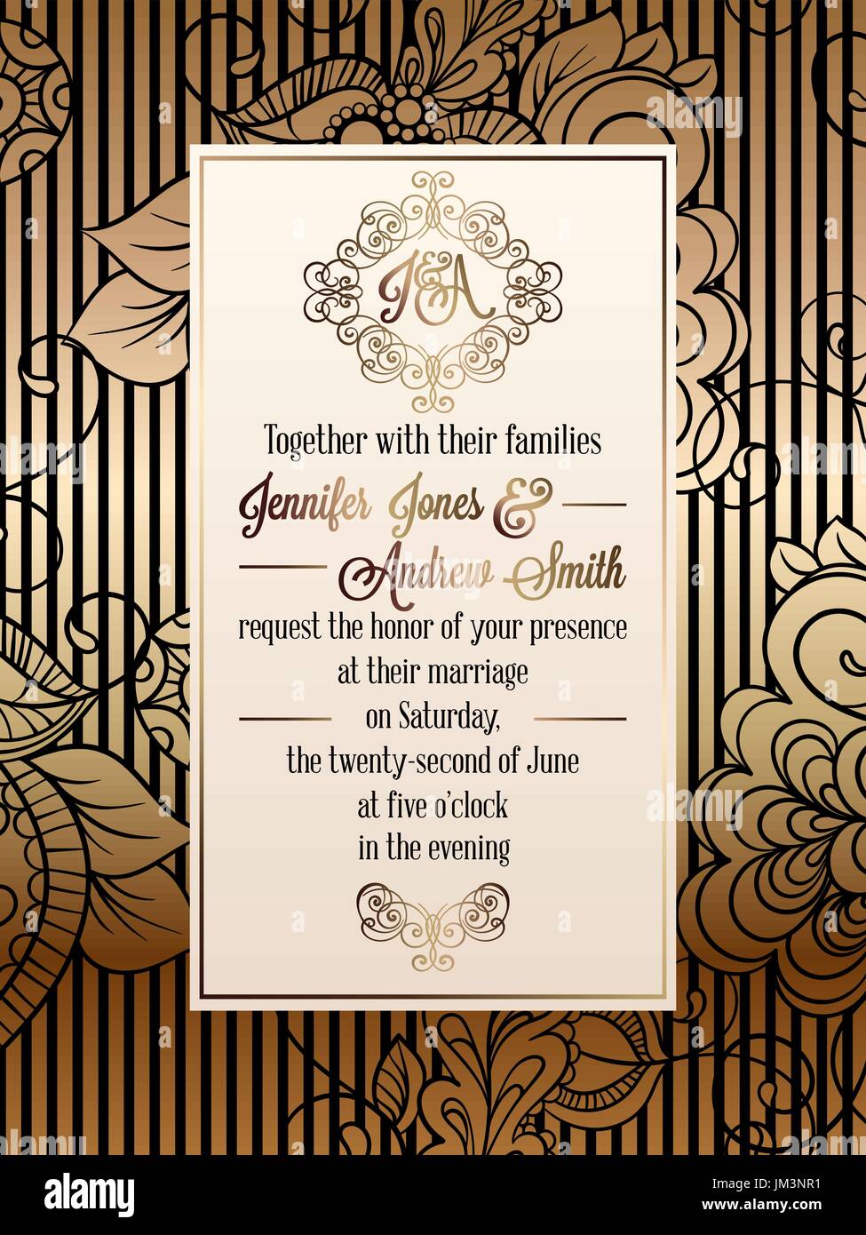 Vintage Wedding Postcard Template