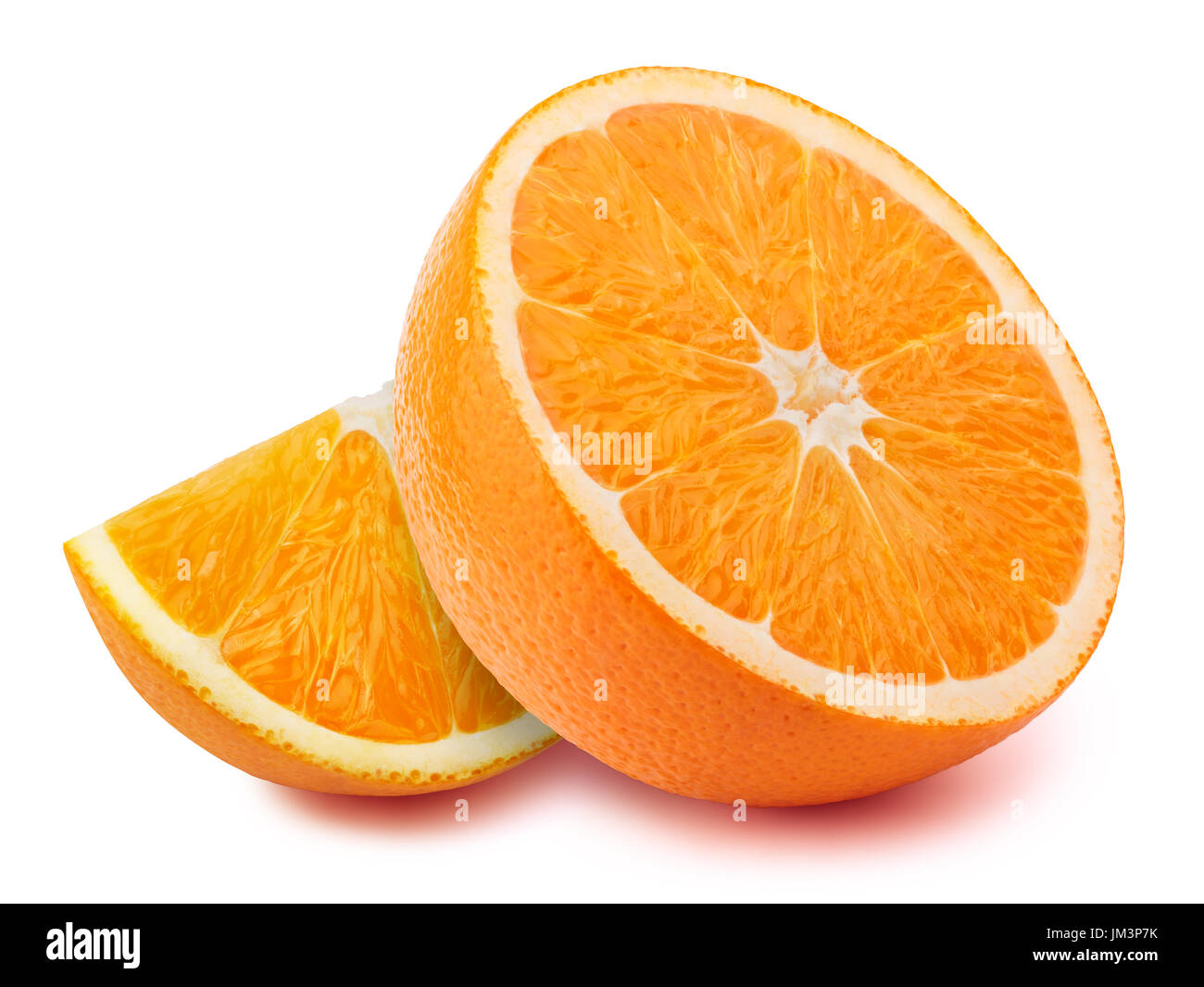 Slices orange on two Cut Out Stock Images & Pictures - Alamy