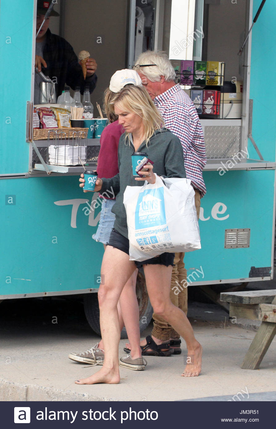 Jo Whiley. Jo Whiley radio one DJ on holiday in Cornwall with her Stock ...