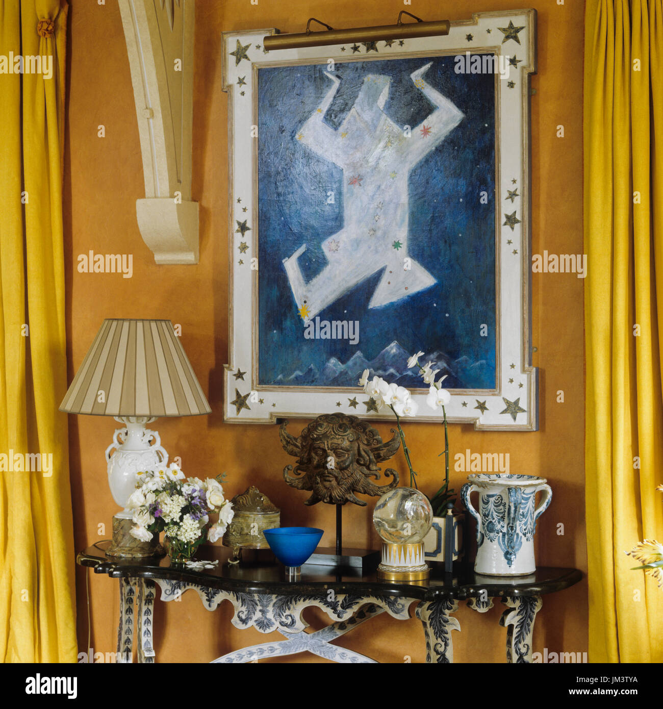 Modernist painting above table Stock Photo - Alamy