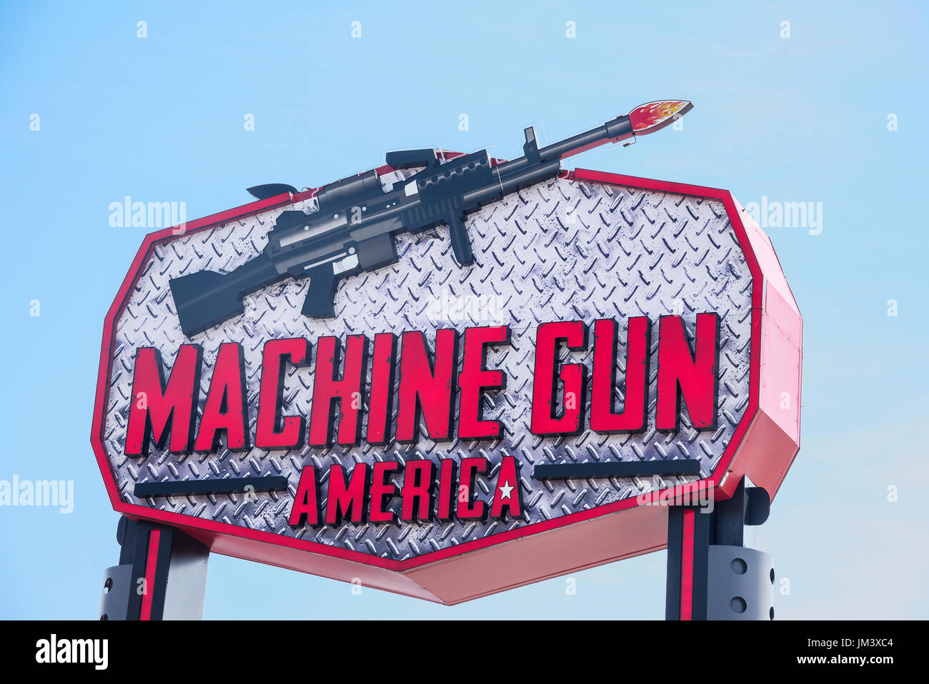 Large side displayed outside the MGA Orlando machine gun experience ...