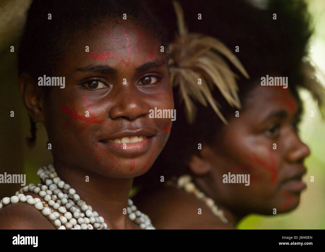 Portrait of a Small Nambas tribeswomen, Malekula island, Gortiengser ...