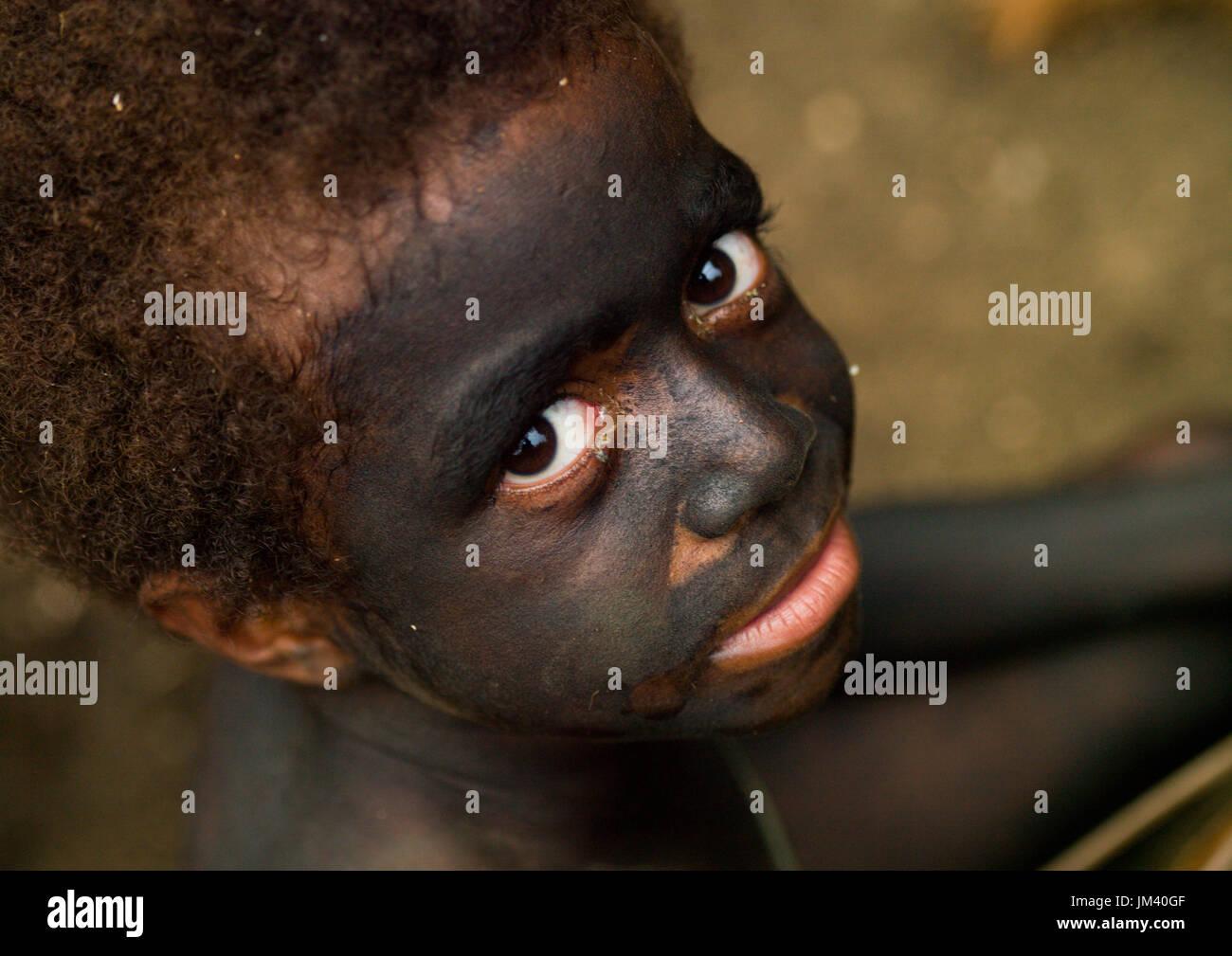 Portrait of a Small Nambas tribe child boy, Malekula island ...