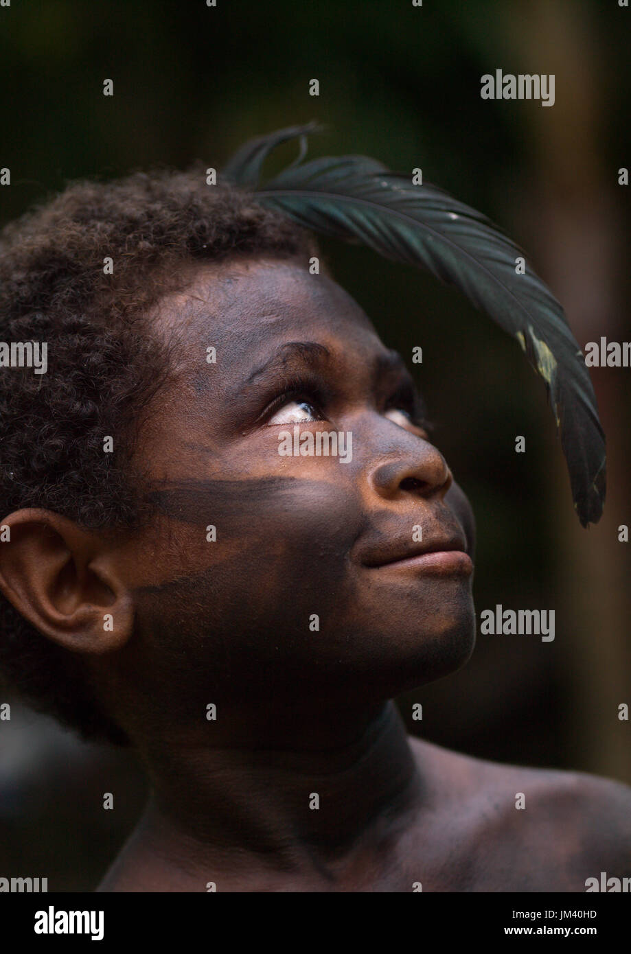Portrait of a Small Nambas tribe child boy, Malekula island ...