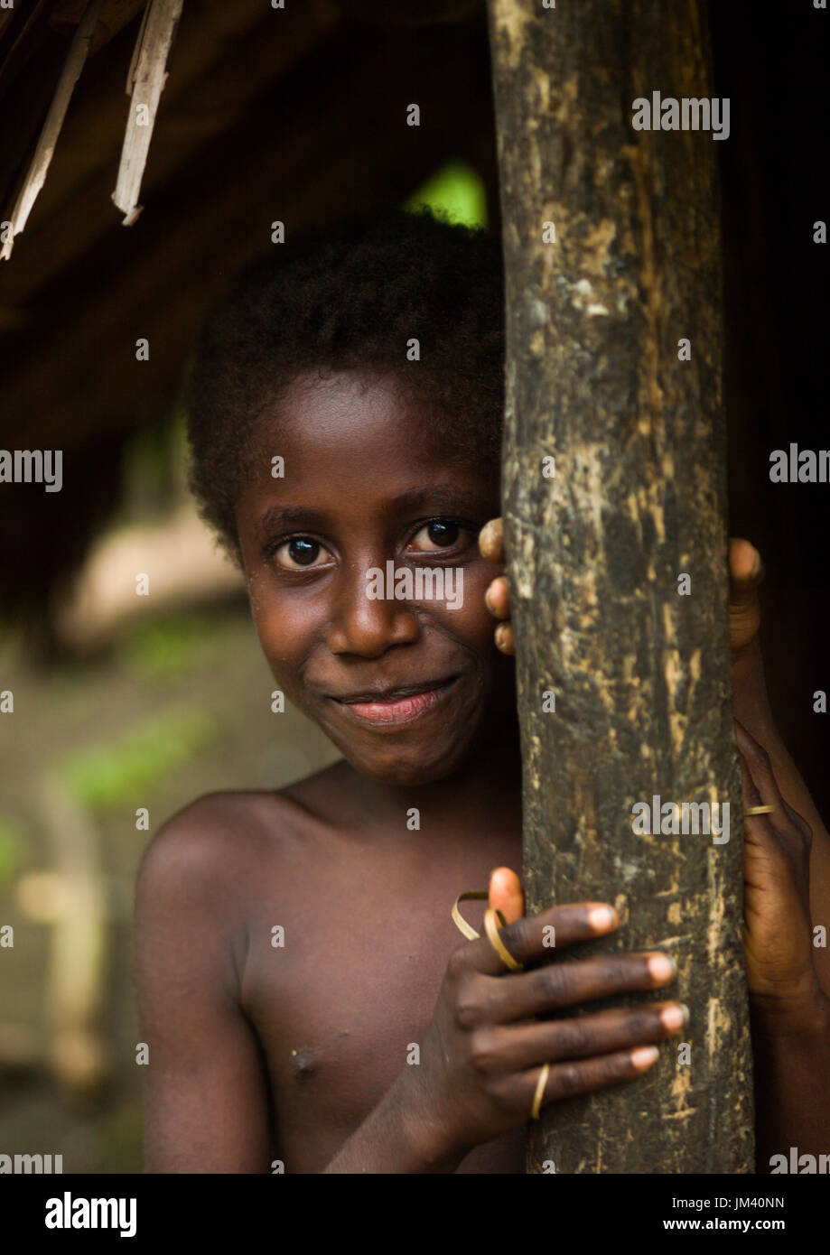 Portrait of a Ni-Vanuatu girl, Malampa Province, Malekula Island ...