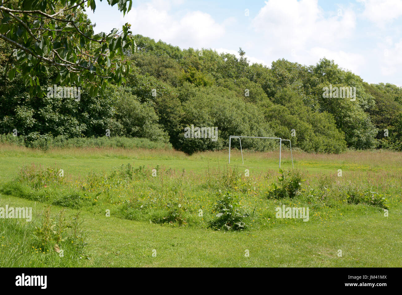 Goal posts in park hi-res stock photography and images - Alamy