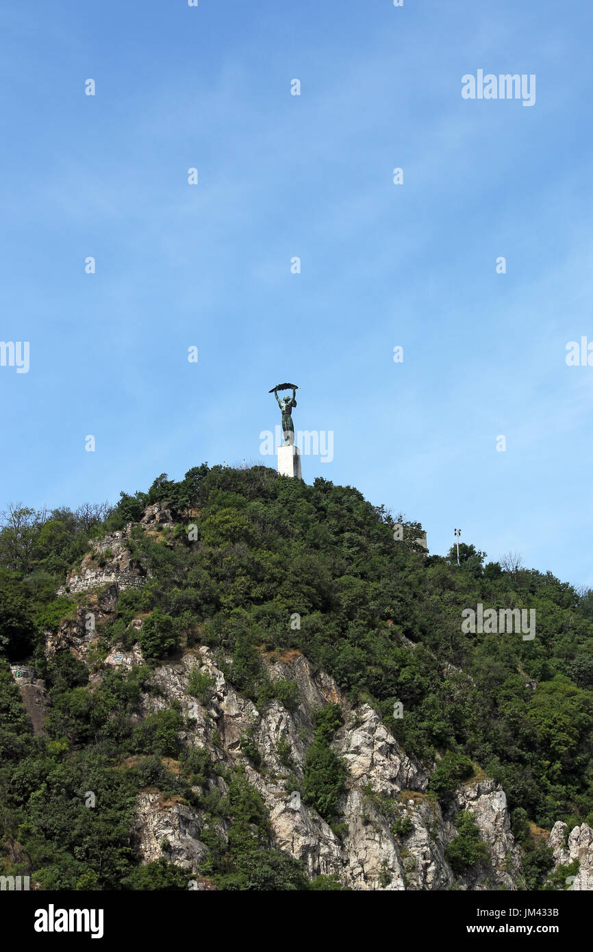 Liberty statue Gellert hill Budapest Stock Photo - Alamy
