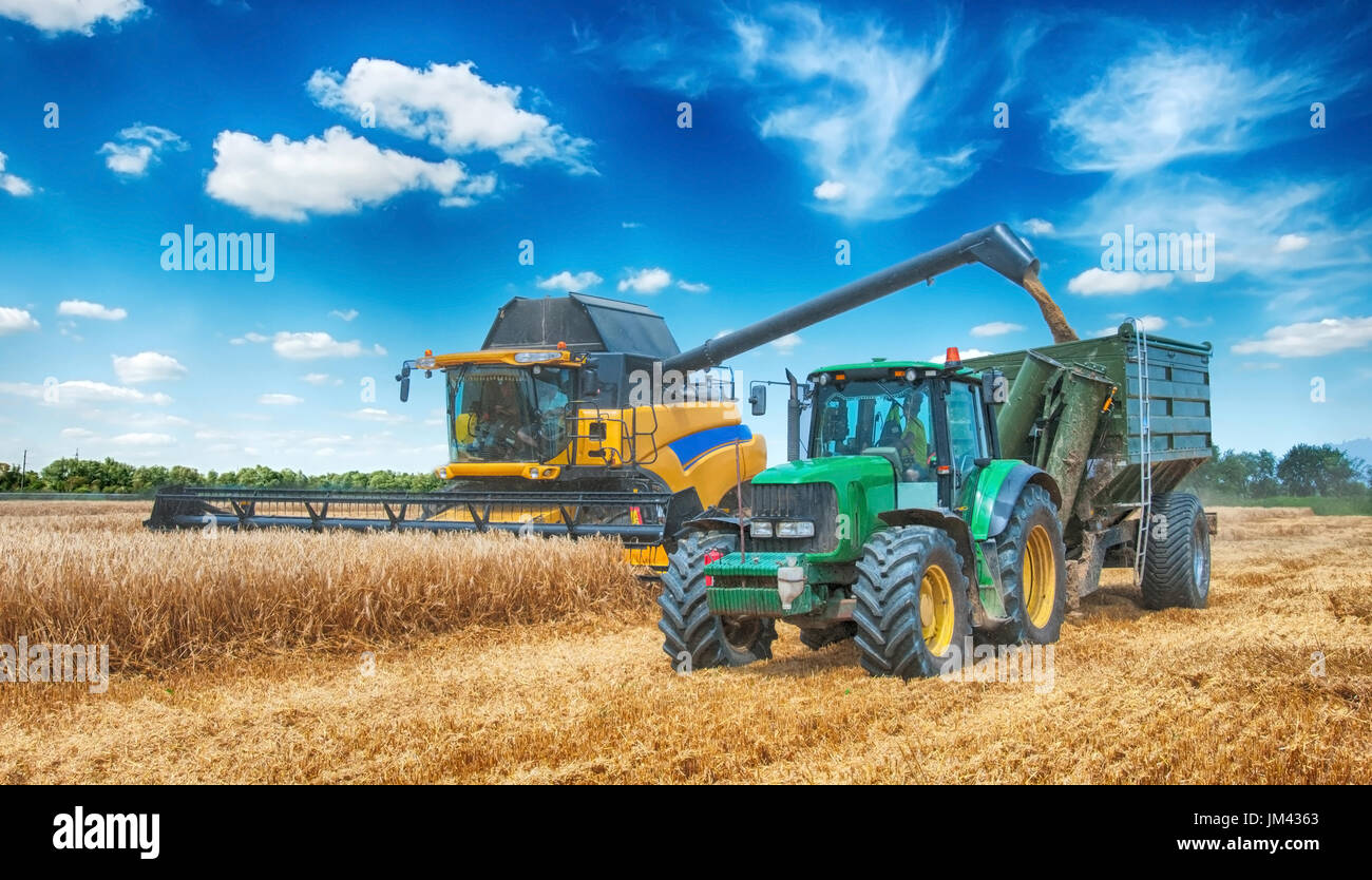 Agricultural combine harvester on industrial hi-res stock photography ...