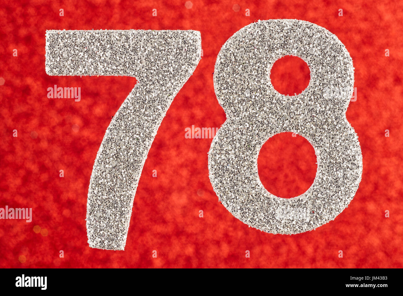 Number seventy-eight silver color over a red background. Anniversary ...
