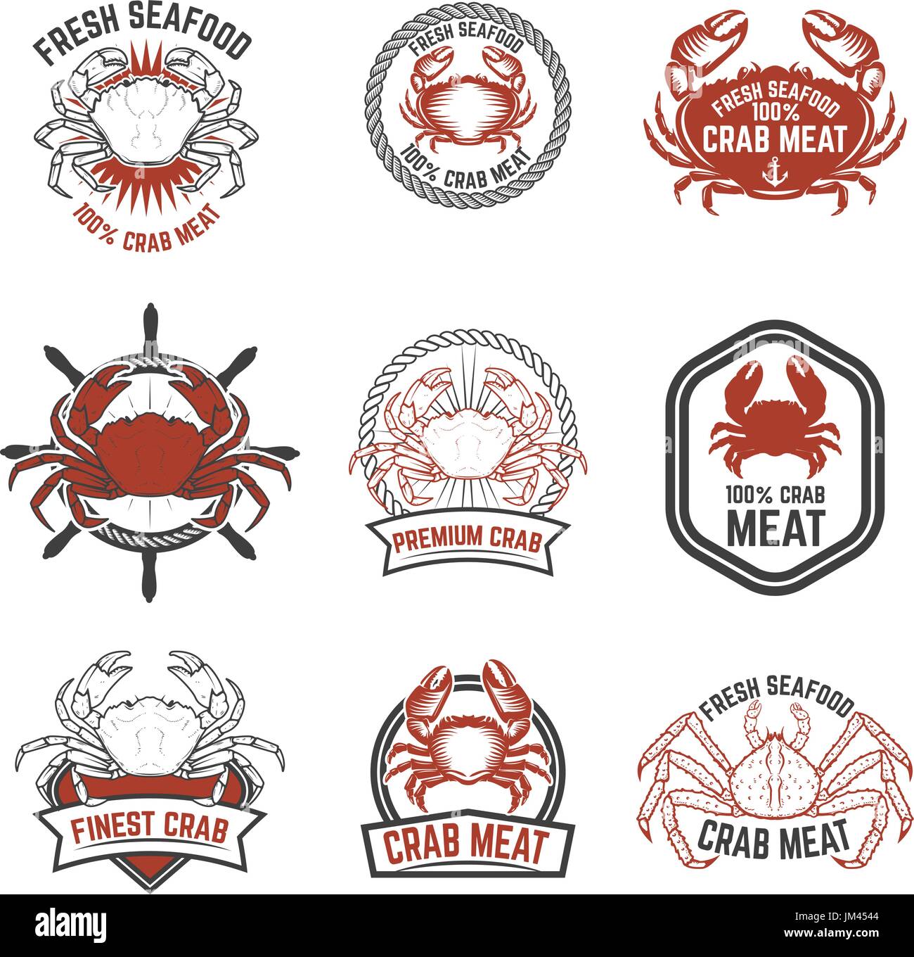 Labels with crab Stock Vector Images - Alamy