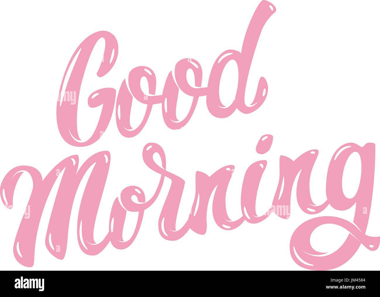 good morning. Hand drawn lettering phrase isolated on white background ...