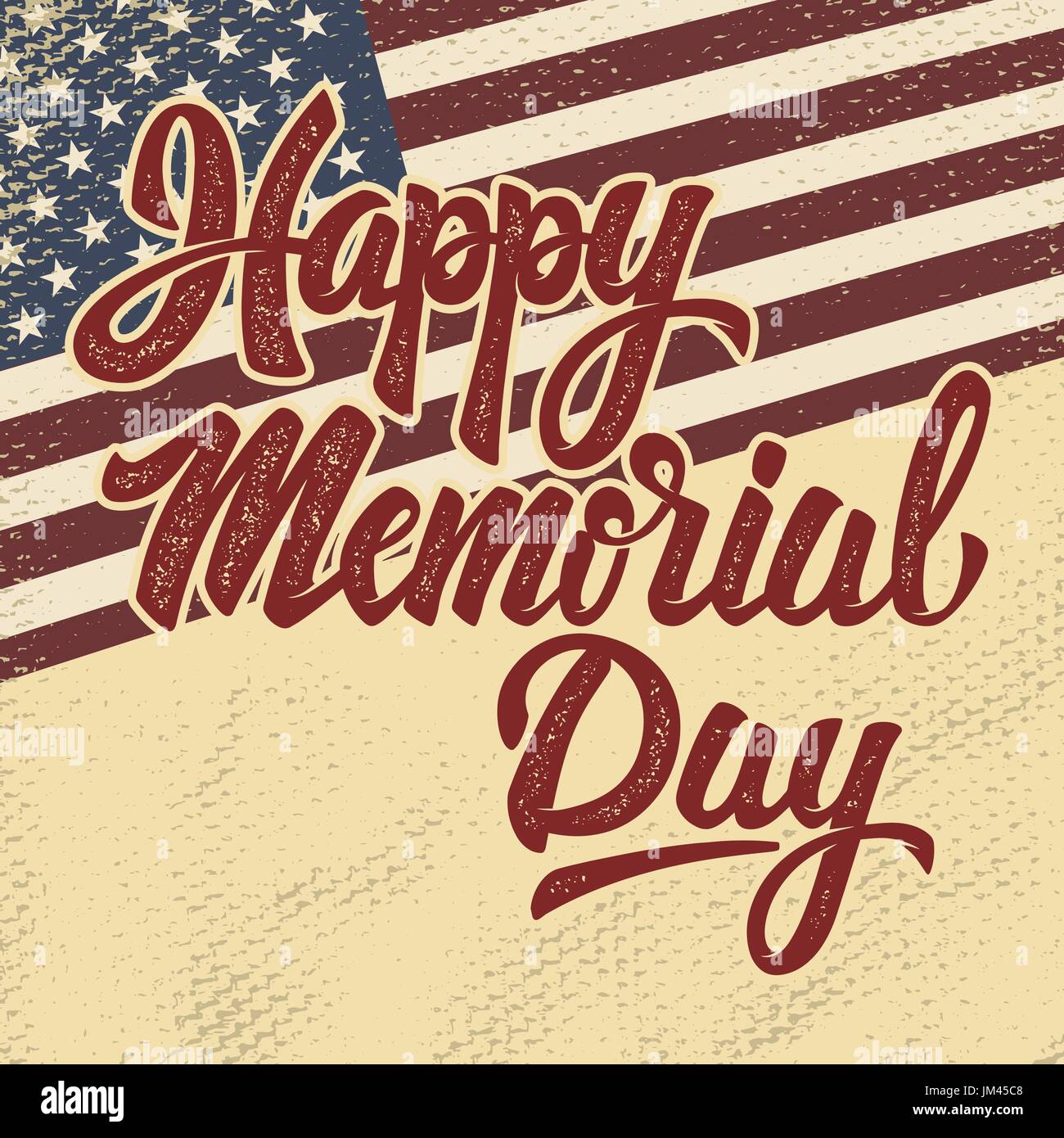 Happy Memorial Day. Hand drawn lettering phrase isolated on white ...