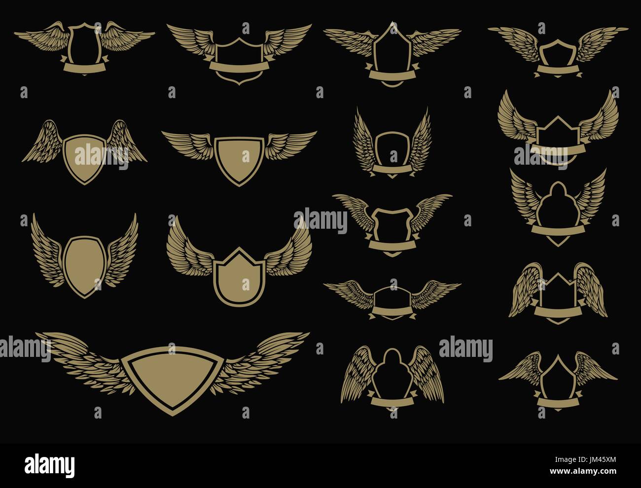 Eagle gold metal shield heraldic hi-res stock photography and images ...