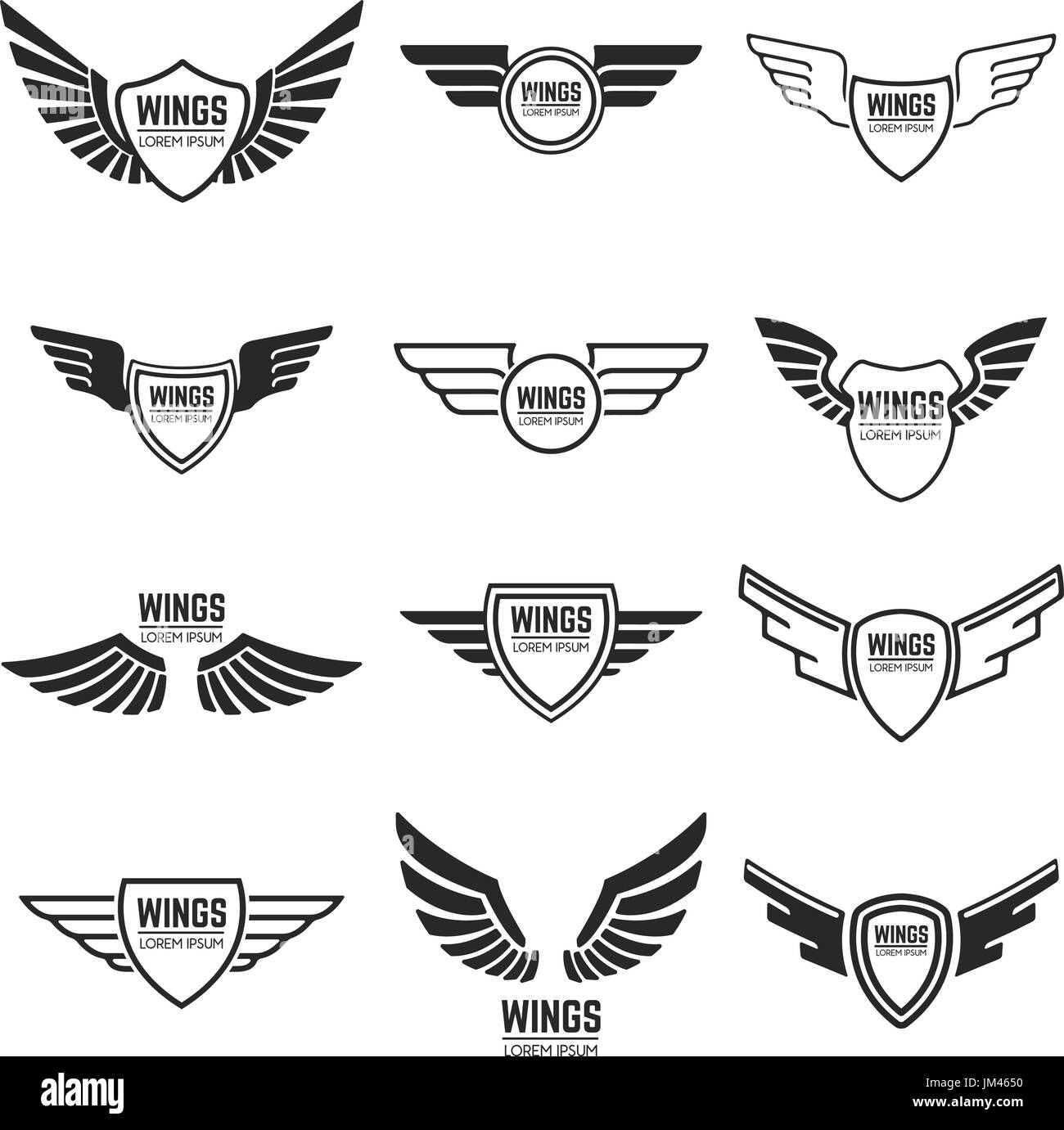 Angel wings pattern Black and White Stock Photos & Images - Alamy