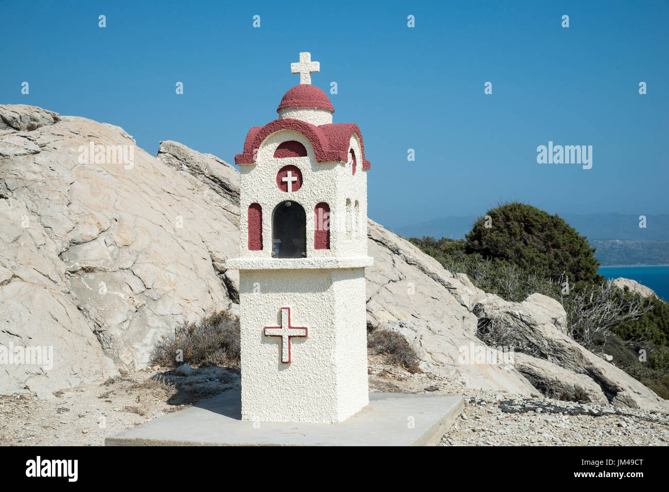 Shrine near Fourni beach, Rhodes, South Aegean, Greece, Europe Stock ...
