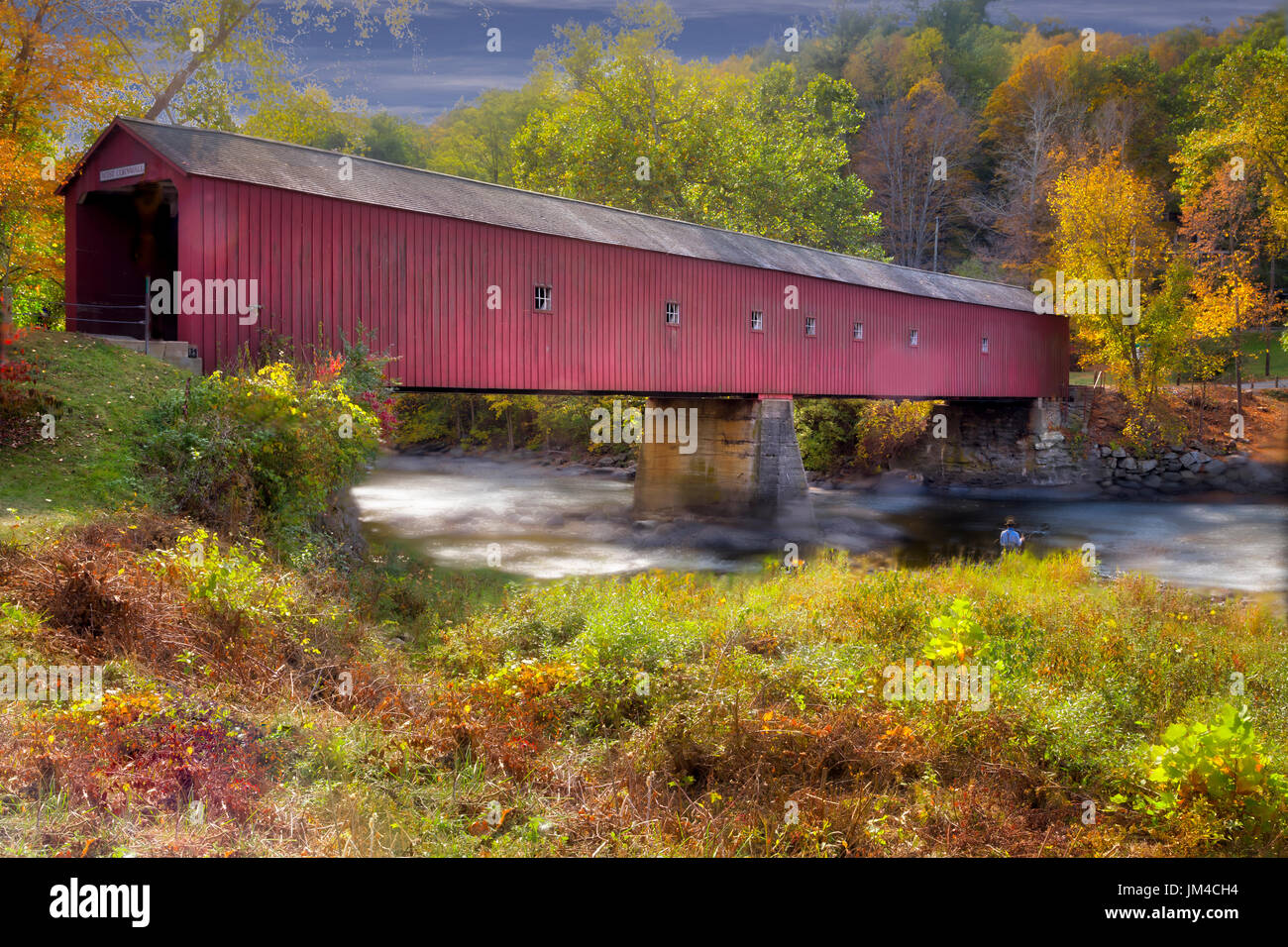 West Cornwall Covered Bridge Stock Photo - Alamy